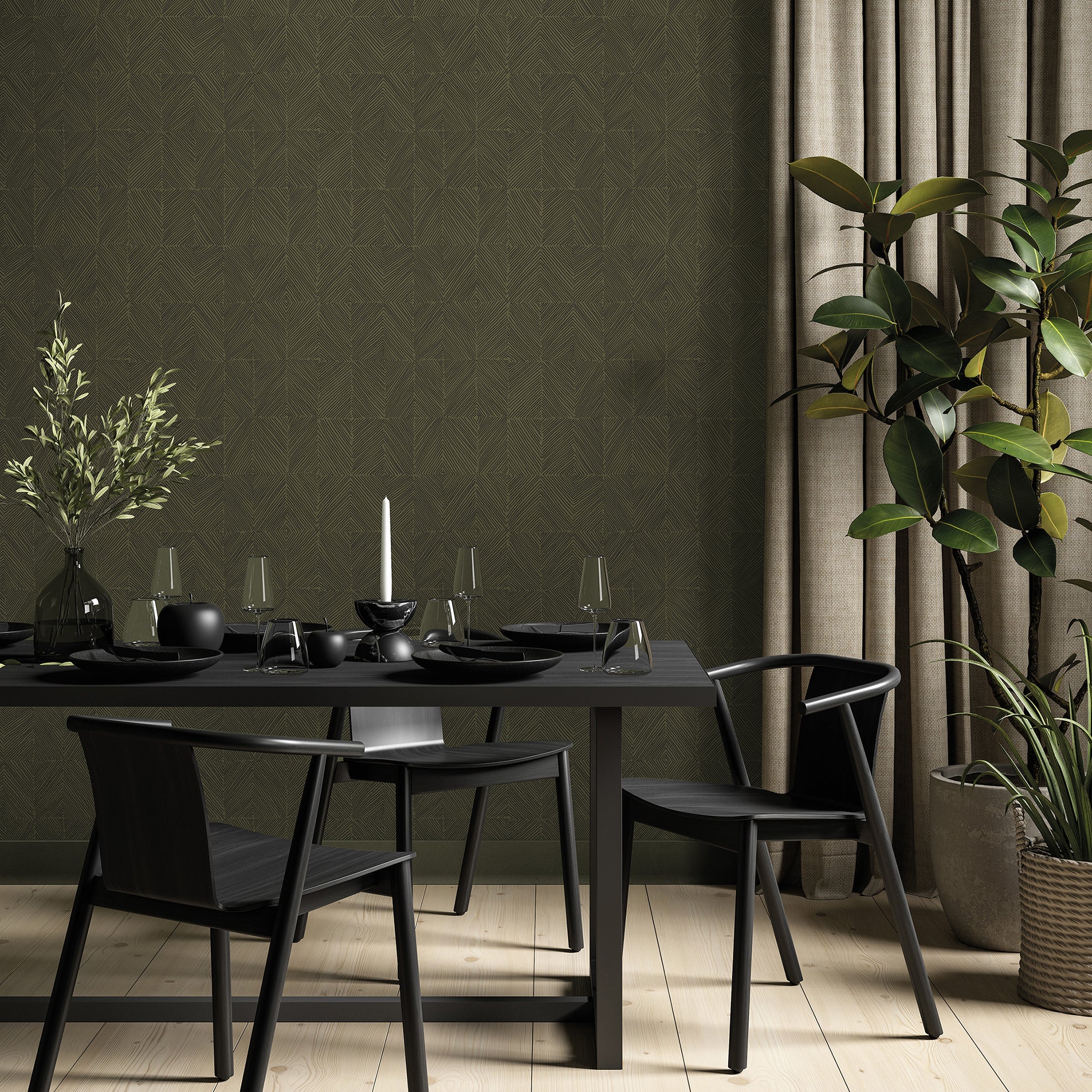 Chalk 65486 Rhombus Olive – Sasi Wallpaper