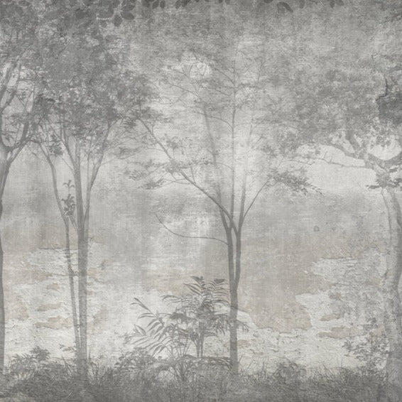 Foggy Forest - Grey - [Custom printed at R560/m²] – Sasi Wallpaper