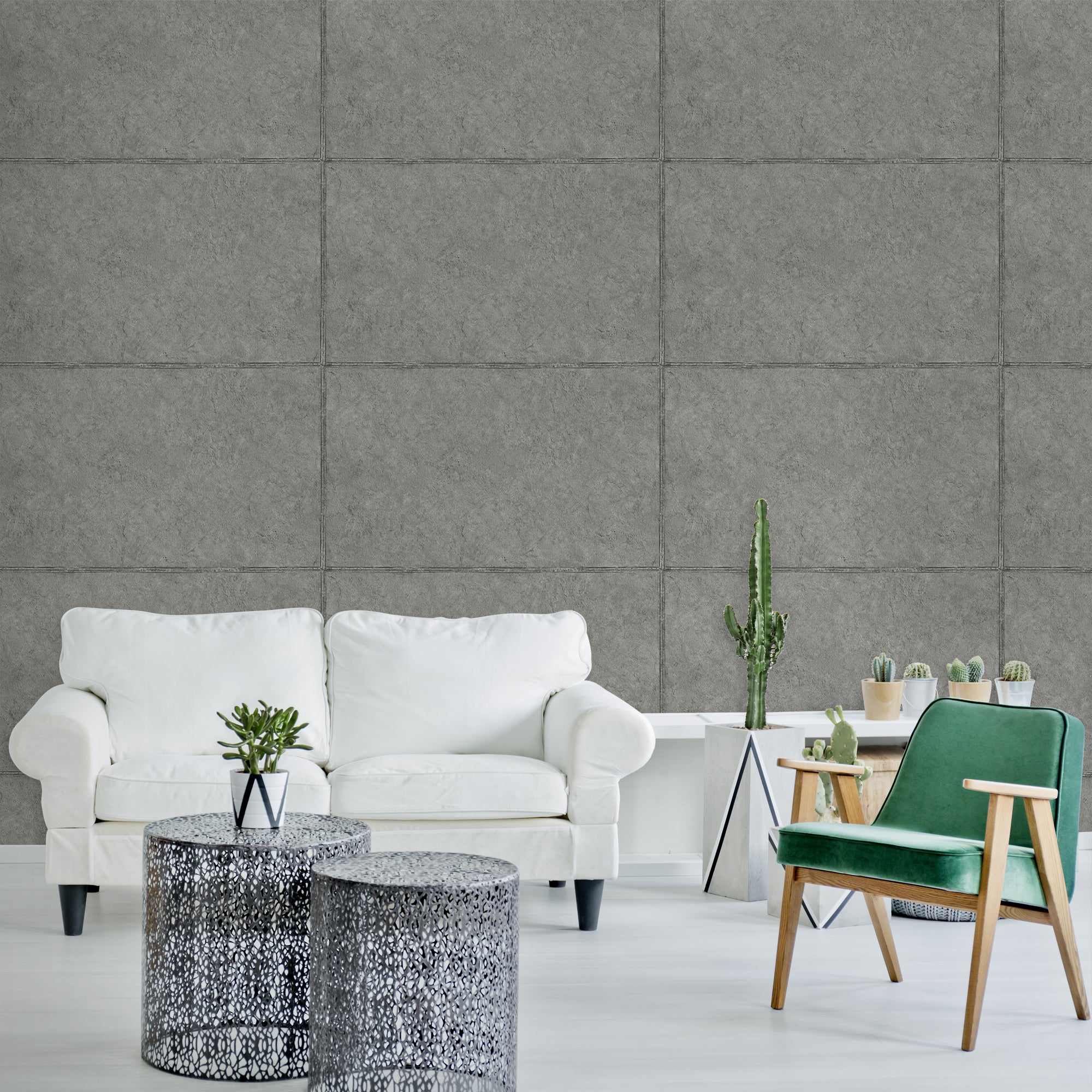 Octagon Concrete Blocks 1214-2 – Sasi Wallpaper