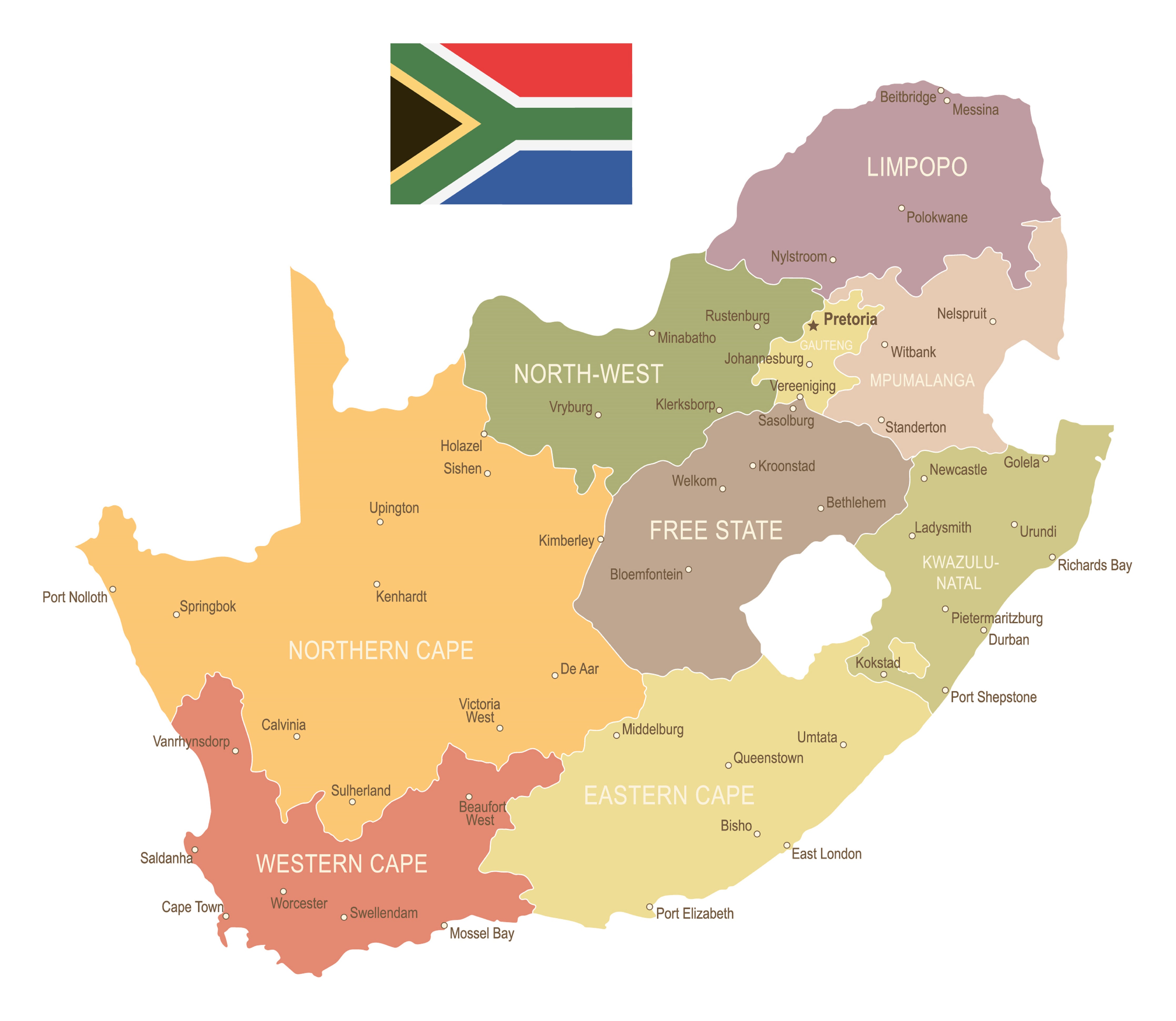 South African Map - [Custom printed at R560/m²] – Sasi Wallpaper
